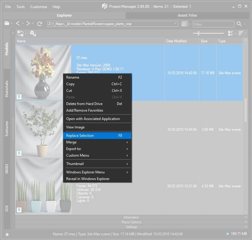 Working with 3D Models in Project Manager | Kstudio - 3ds Max Plugins ...