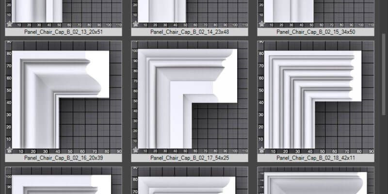 Panel Chair Rail Molding-B 2 | Kstudio - 3Ds Max Plugins