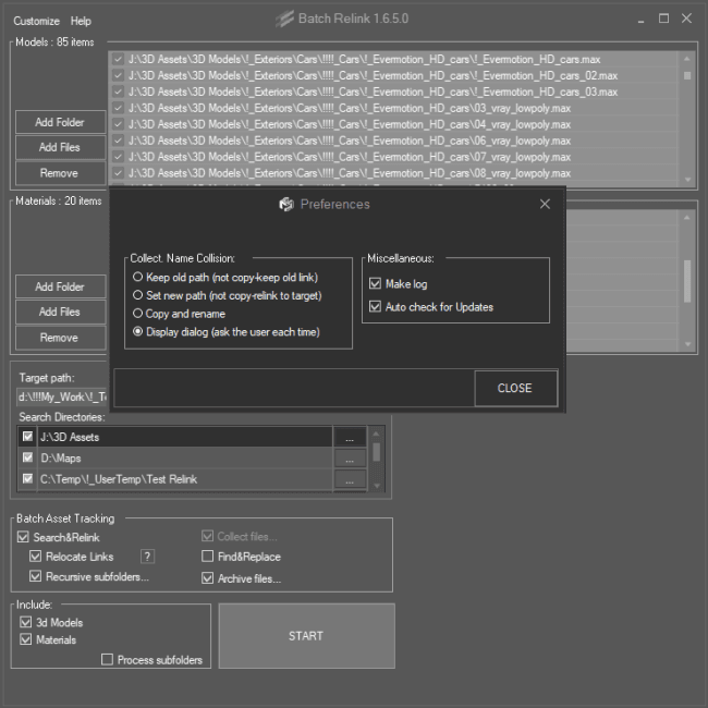 Batch Relink 3D Files (Application) | Kstudio - 3ds Max Plugins