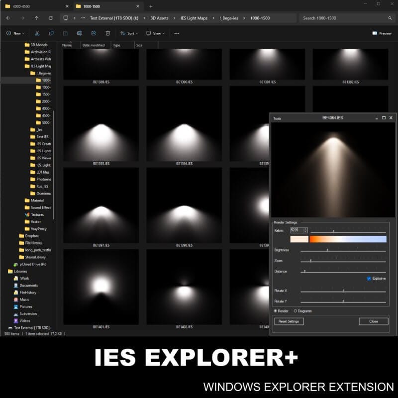 IES Explorer+[Windows Explorer Extension] | Kstudio - 3Ds Max Plugins