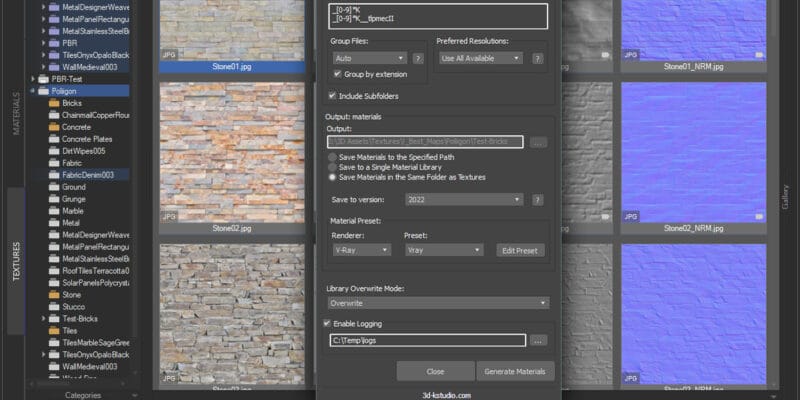 PBR Materials Generator/Add-on for Project/Materials Manager | Kstudio - 3Ds Max Plugins